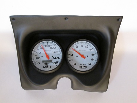 67-68 Camaro 2-Hole Black Classic Dash with Phantom Autometer 5" Speedo ...